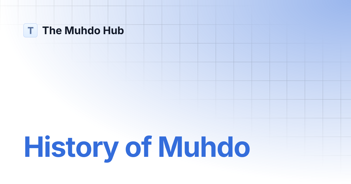 History of Muhdo | The Muhdo Hub